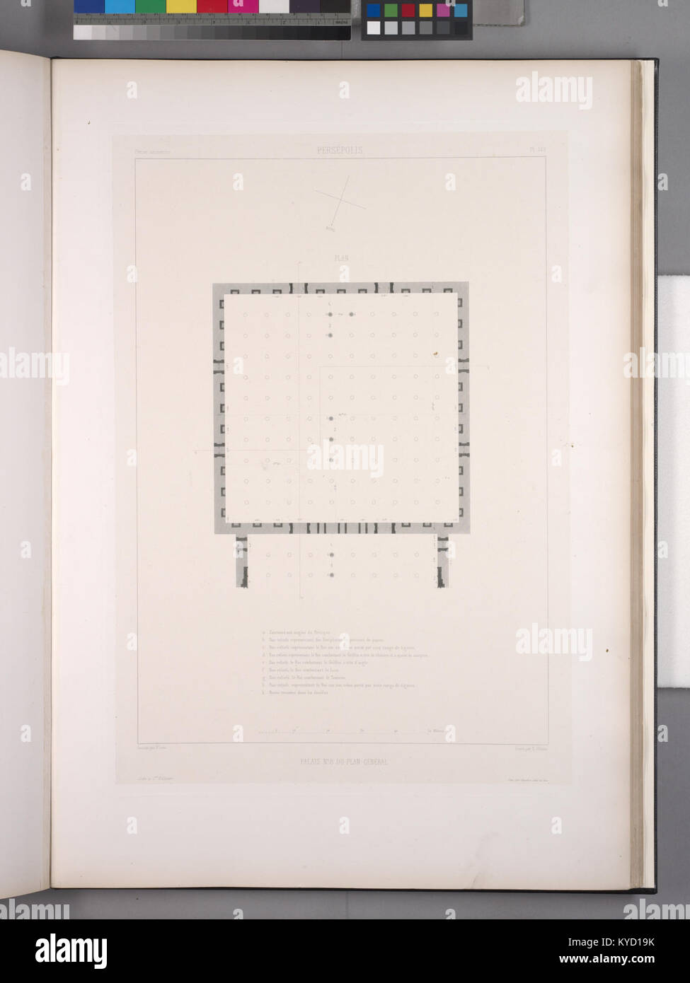 An architectural plan of Palace No. 8 at Persepolis, illustrating the ...