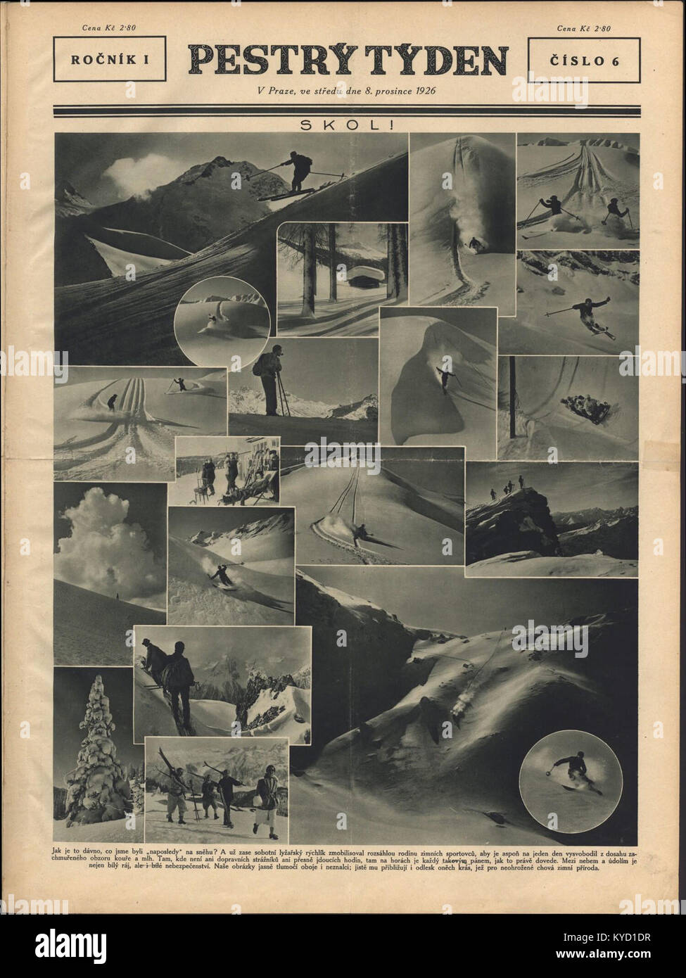 The title page of 'Pestri teden' (December 8, 1926) presents a ...