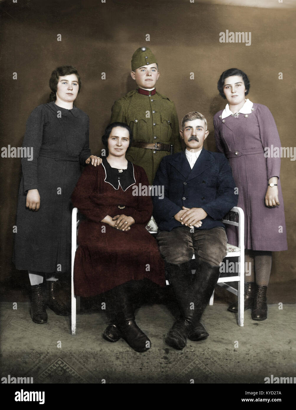 This colored photograph from 1940 depicts a Hungarian family from ...