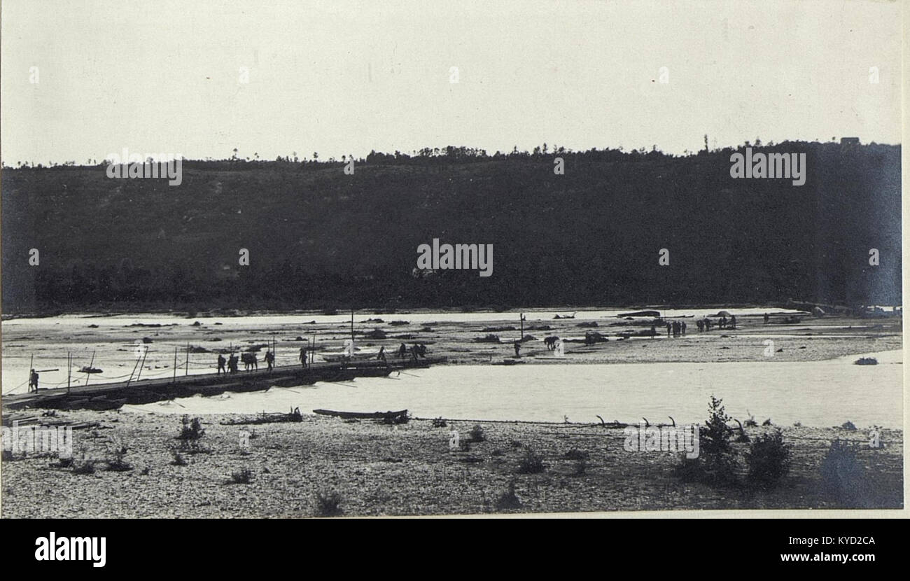 A World War I photograph showing the Piave River bank near Villa Jakur ...