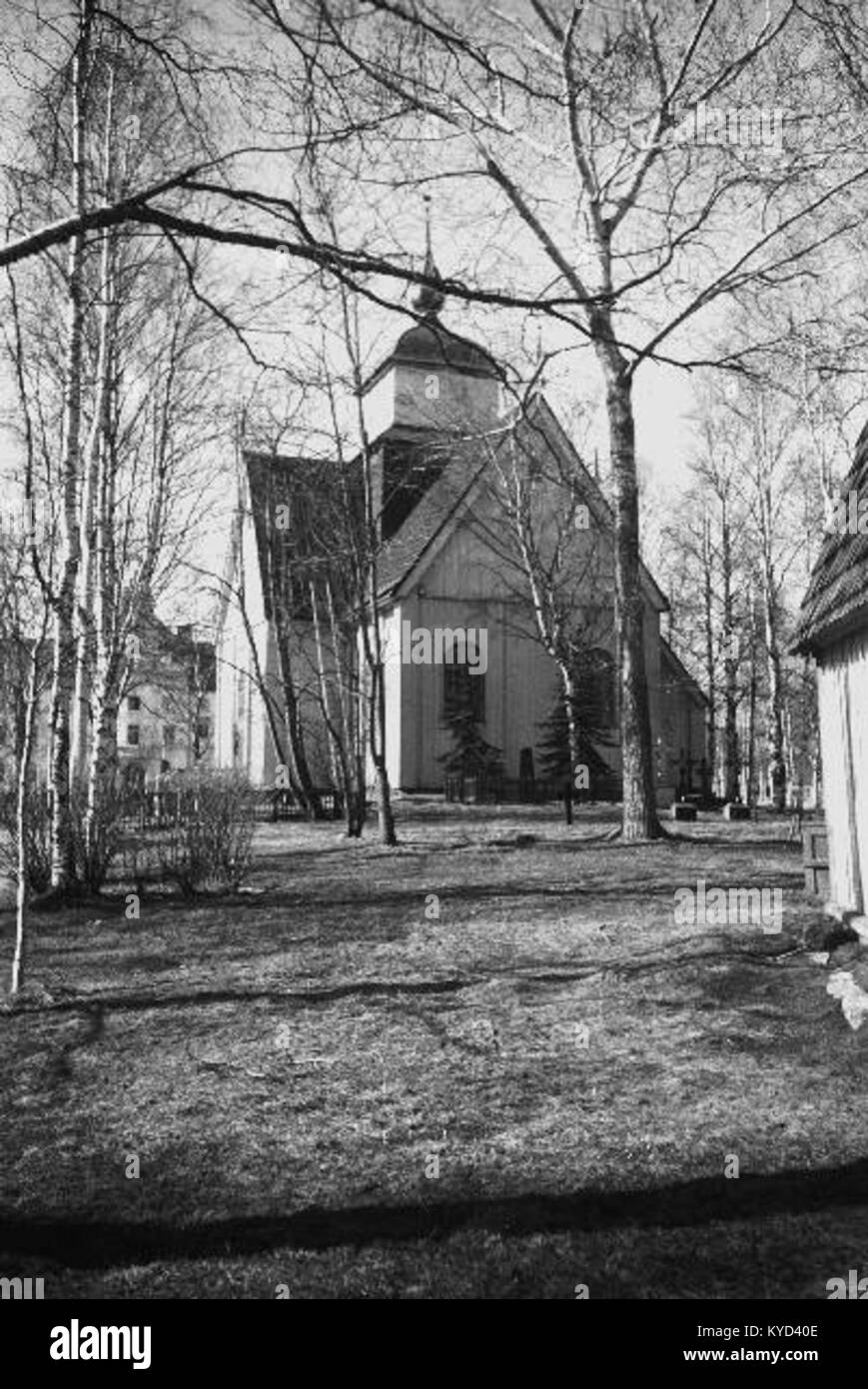 A historical photograph of Piteå City Church in Sweden, showing its ...