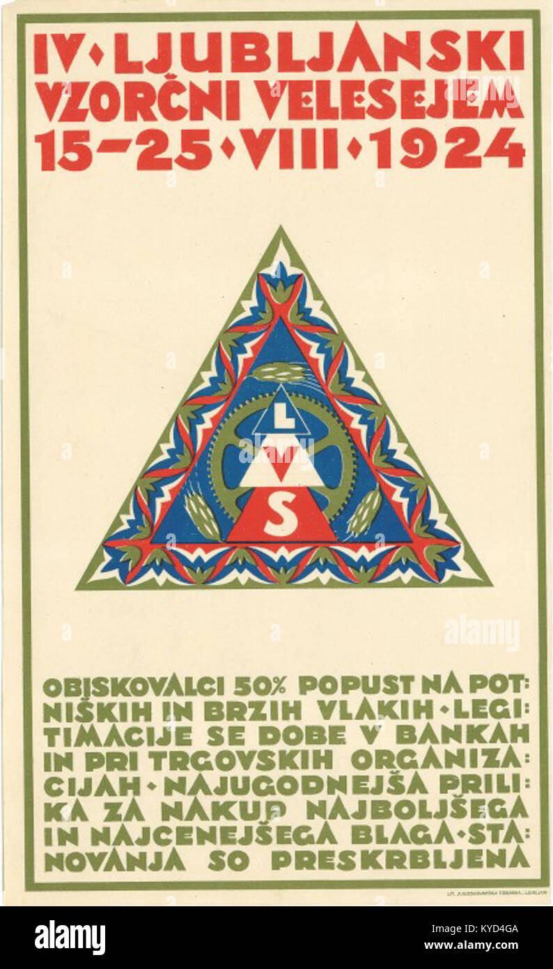 Plakat za IV. ljubljanski vzorčni velesejem 1924 Stock Photo - Alamy