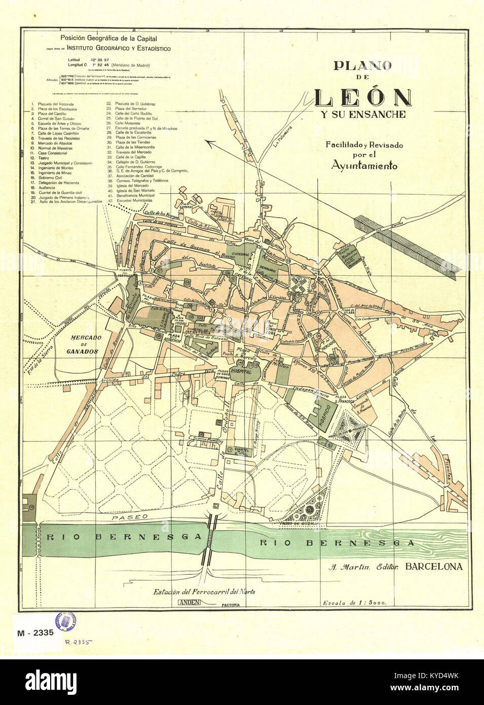 This map of León, Spain, illustrates the city’s layout and expansion ...
