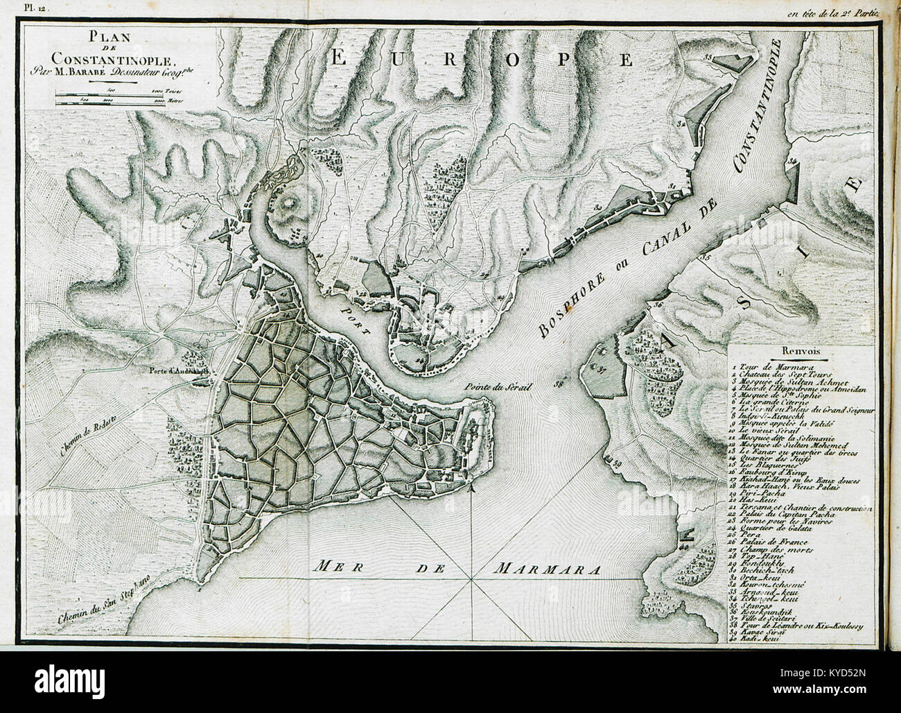 This 1811 map of Constantinople, created by geographer M. Barab and ...