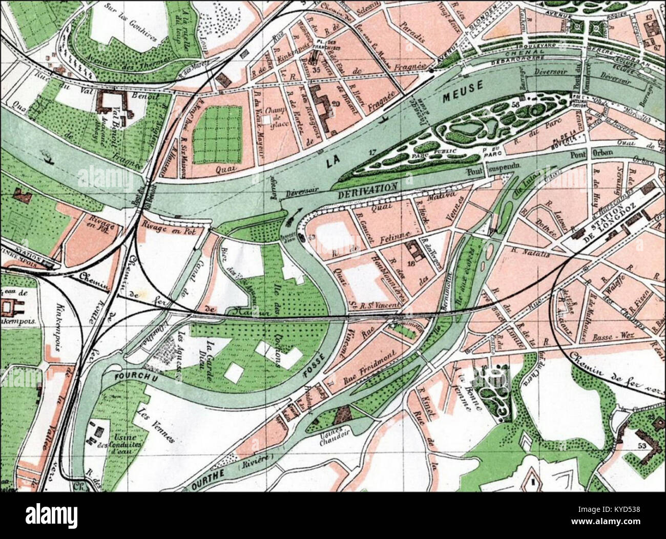 Plan de Liège 1885 Stock Photo - Alamy