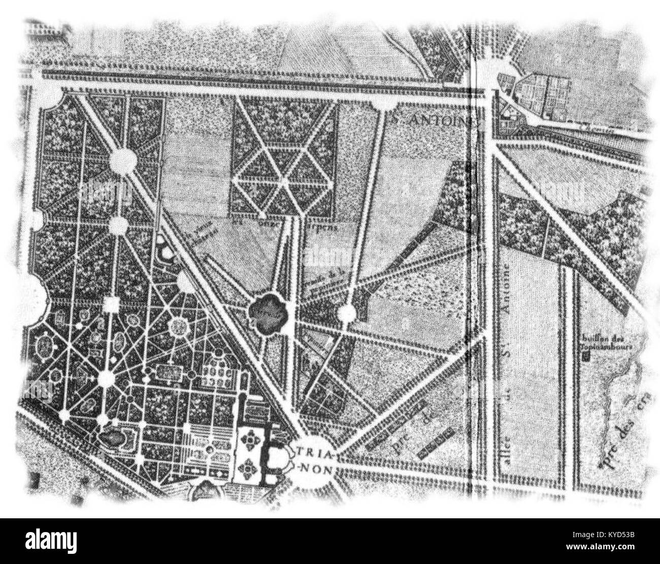Versailles gardens map Black and White Stock Photos & Images - Alamy