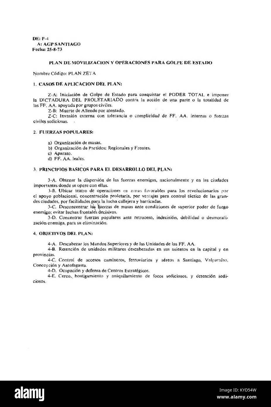 A military mobilization plan titled 'Plan Zeta,' outlining strategic ...
