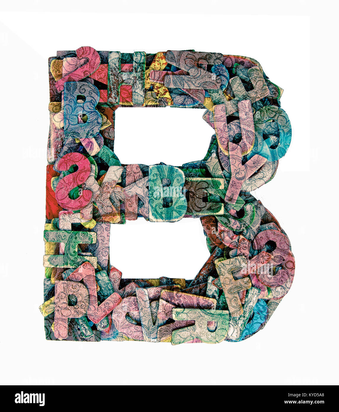 lots of small wooden letters to make up the letter B Stock Photo - Alamy