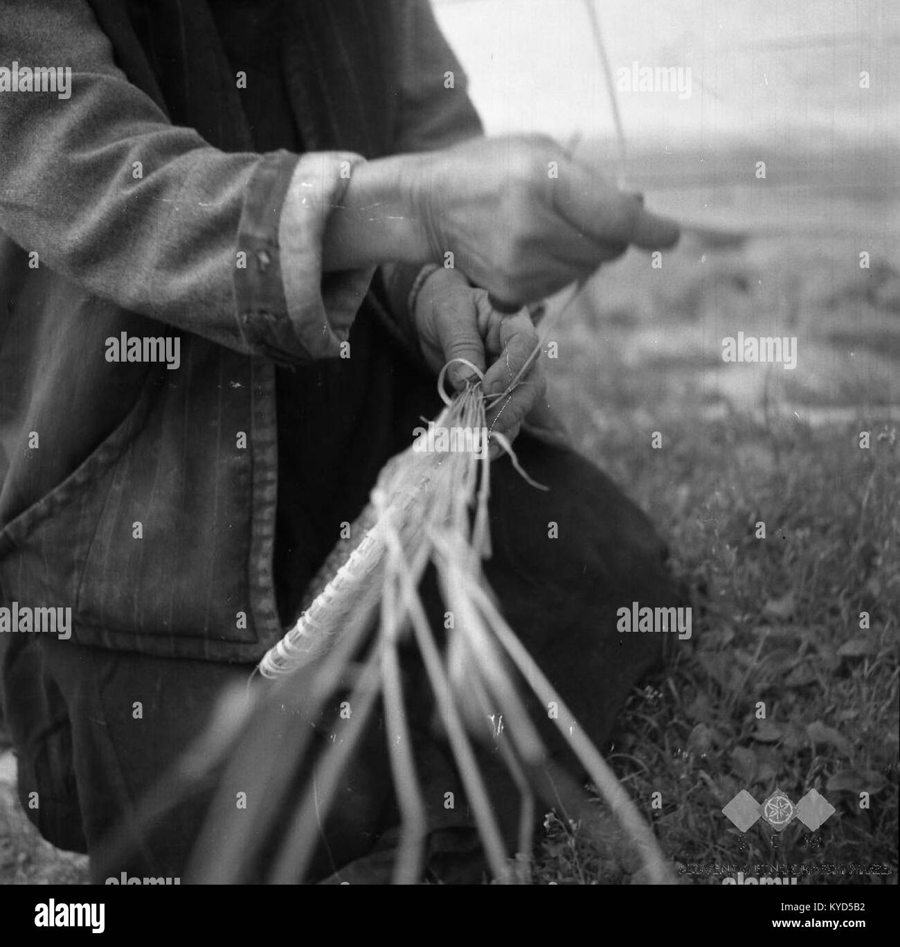 Traditional handmade weaving technique Black and White Stock Photos ...