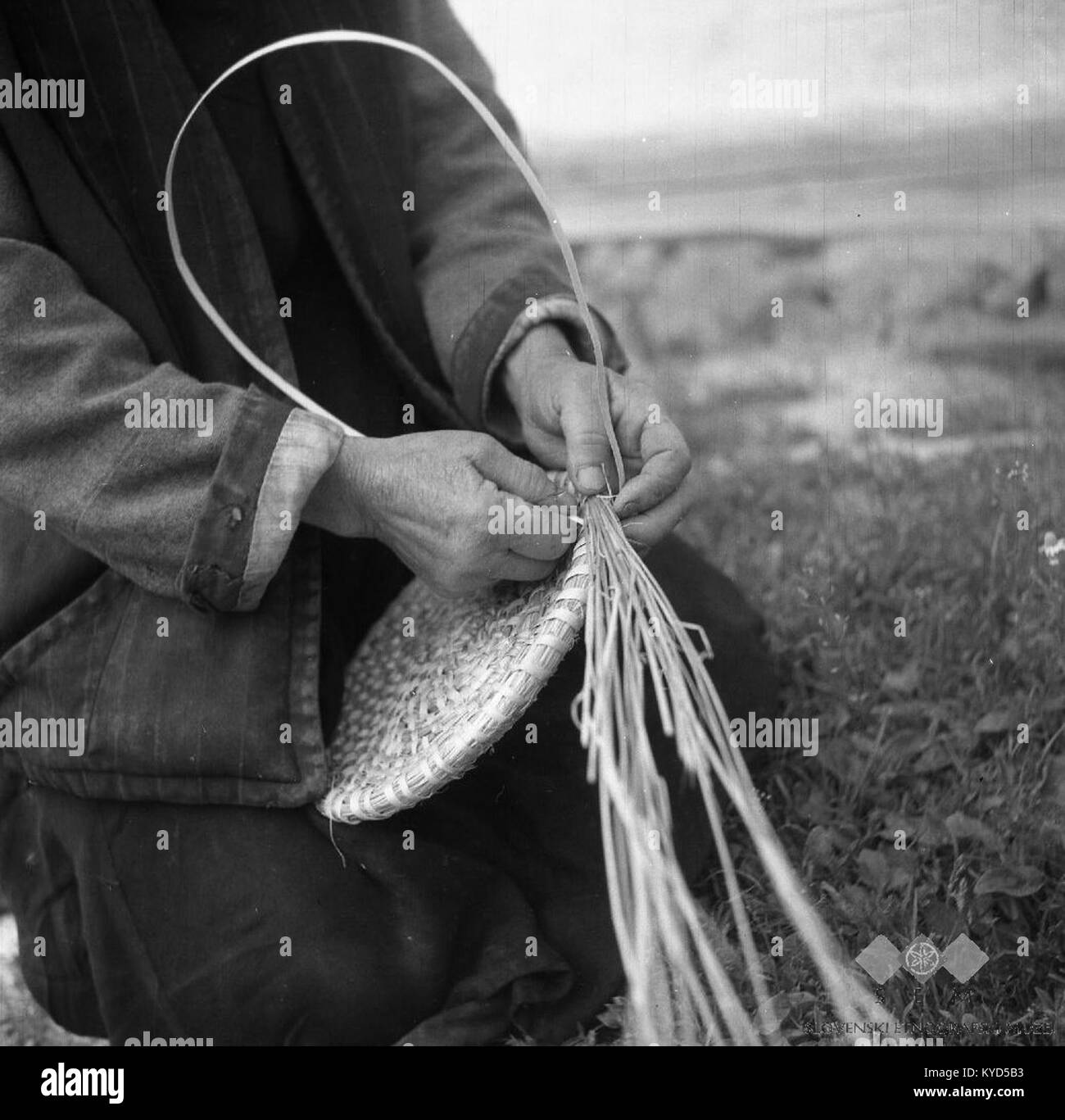 This photograph shows the traditional craft of basket weaving using ...