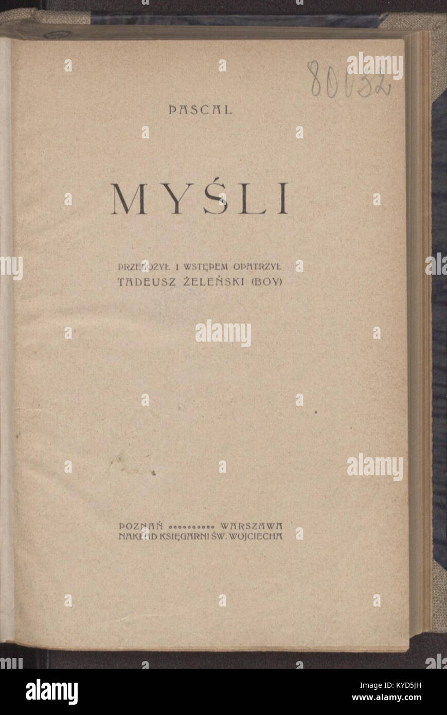 An excerpt from Blaise Pascal's work 'Mysli', offering insight into his ...