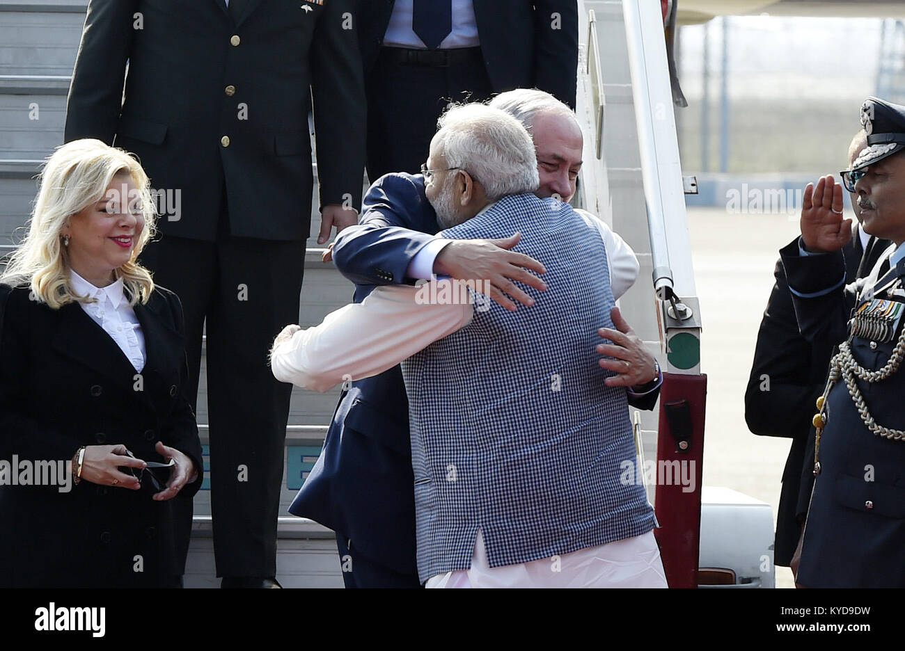 NEW DELHI, INDIA - JANUARY 14: Prime Minister Narendra Modi (R ...