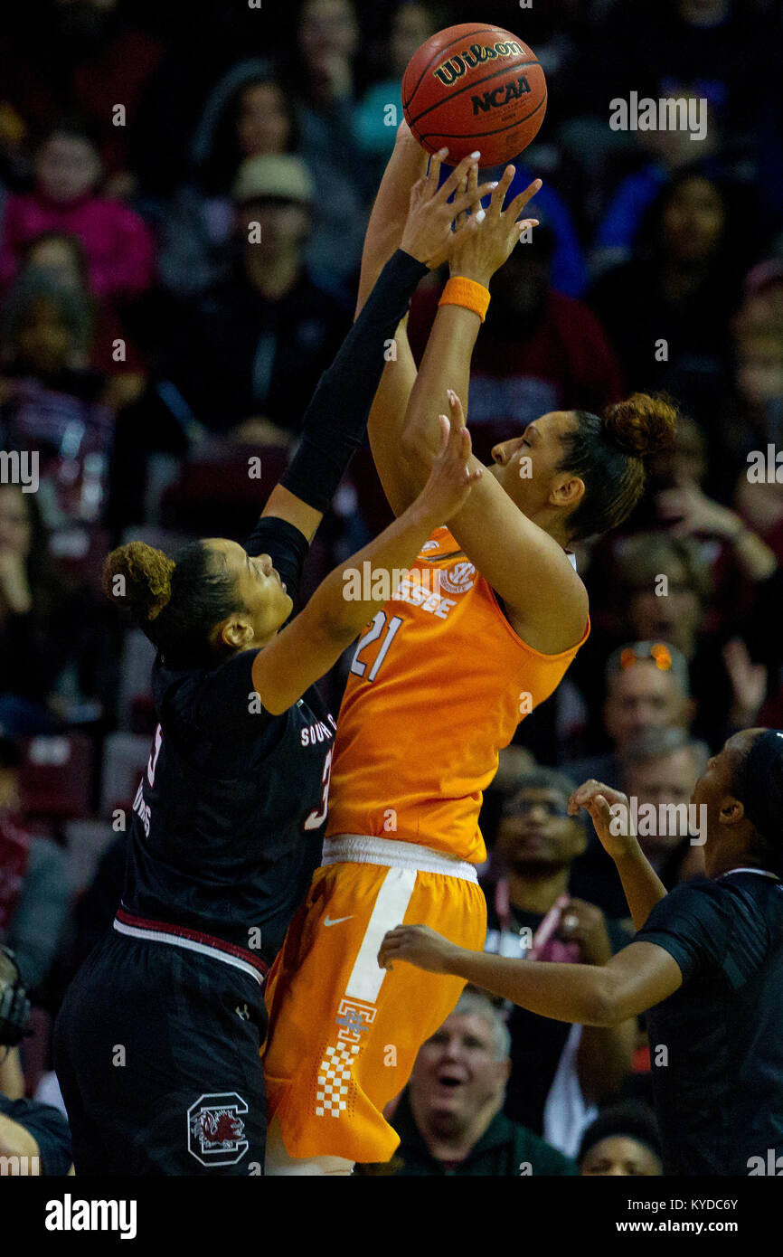 Columbia, SC, USA. 14th Jan, 2018. South Carolina Gamecocks forward ...