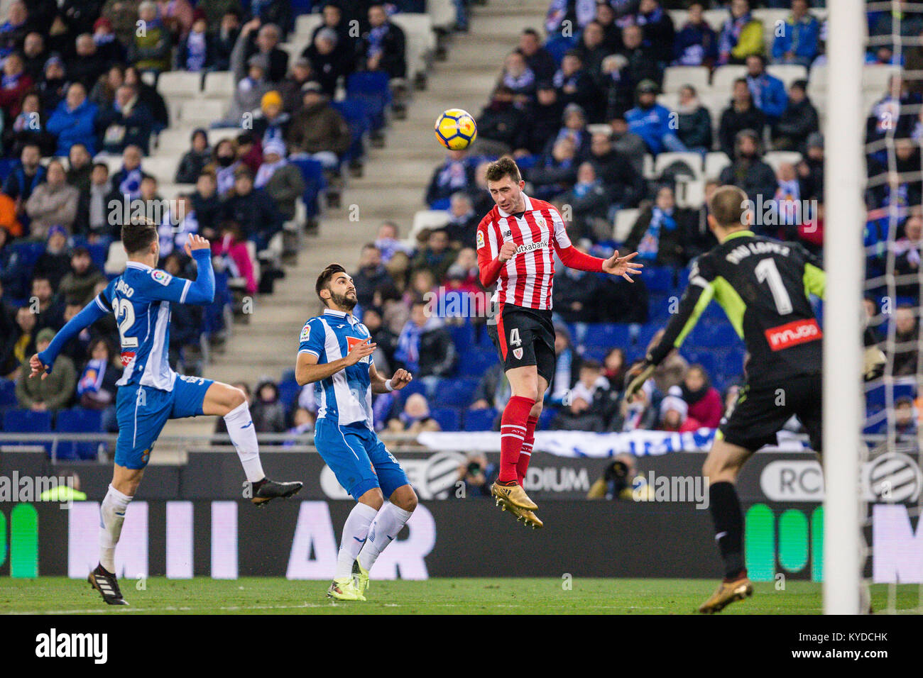 Barcelona, Spain. 14th Jan, 2018. Athletic Club defender Aymeric ...