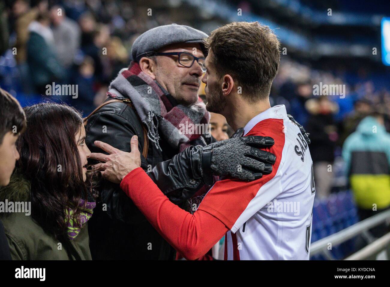 Barcelona, Spain. 14th Jan, 2018. Athletic Club defender Enric Saborit ...