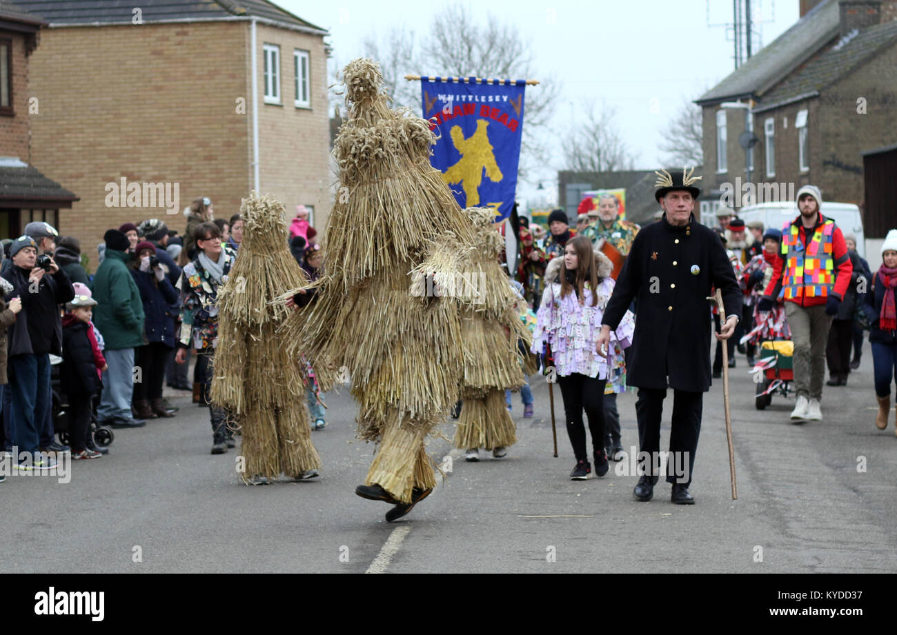 Whittlesey, Cambridgeshire, UK. 13th Jan, 2018. The Straw Bear Festival ...