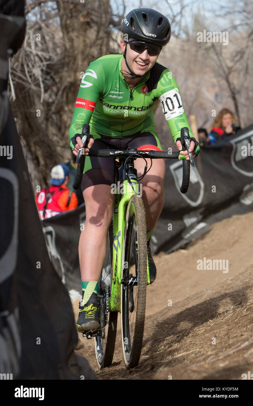 Reno, Nevada, USA. 14th Jan, 2018. A smiling EMMA WHITE, #101, enjoys a ...