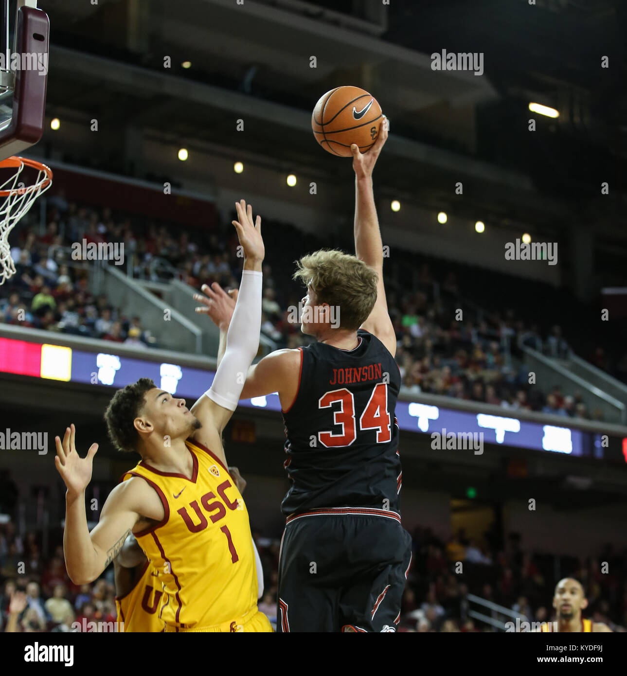 Los Angeles, CA, USA. 14th Jan, 2018. Utah Utes forward Jayce Johnson ...