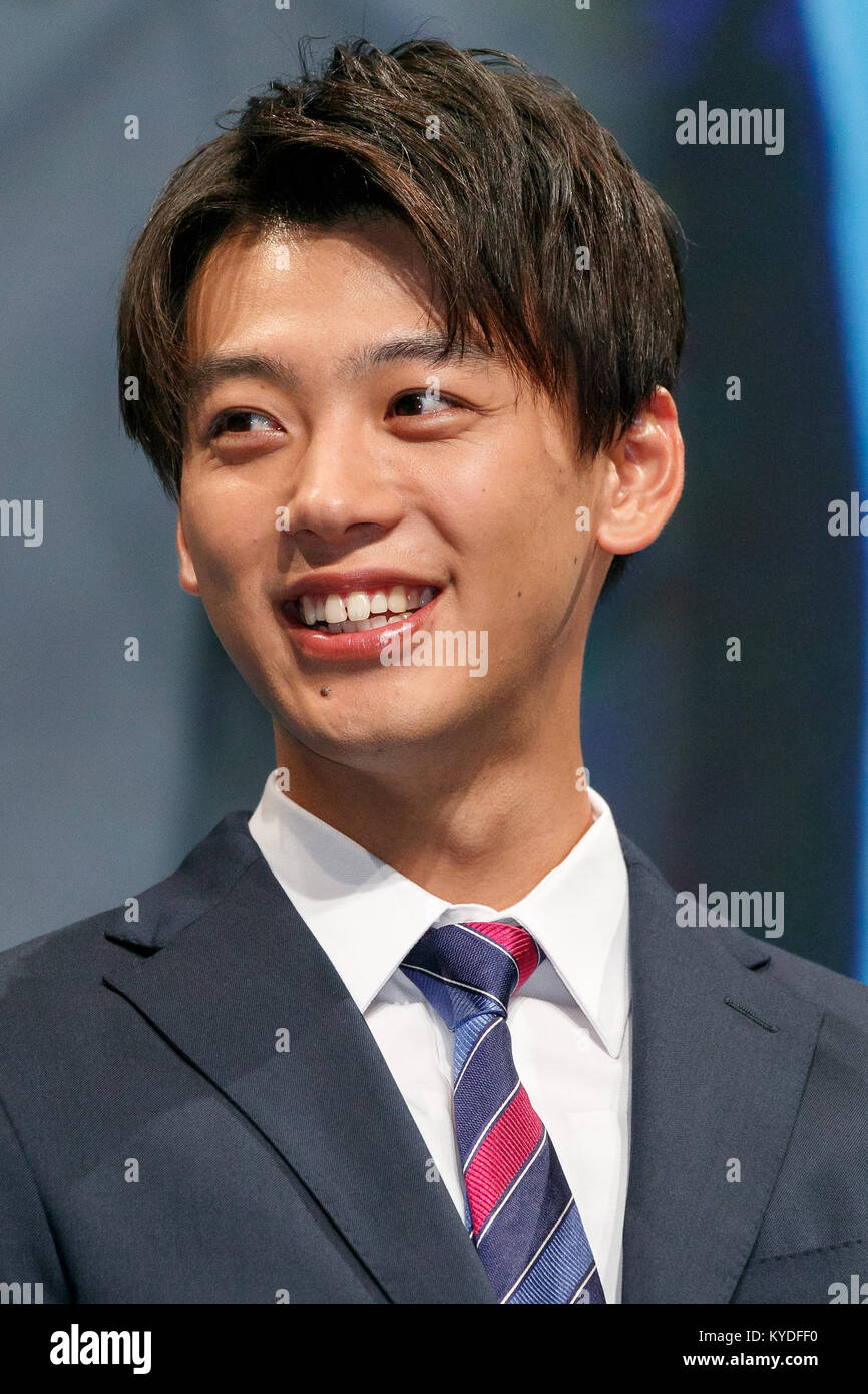 Japanese actor Ryoma Takeuchi attends a news conference to announce ...