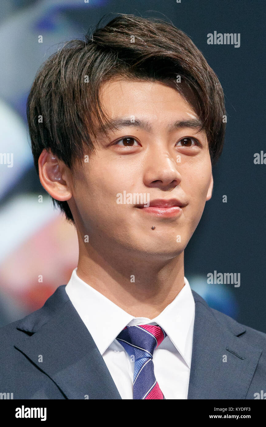 Japanese actor Ryoma Takeuchi attends a news conference to announce ...