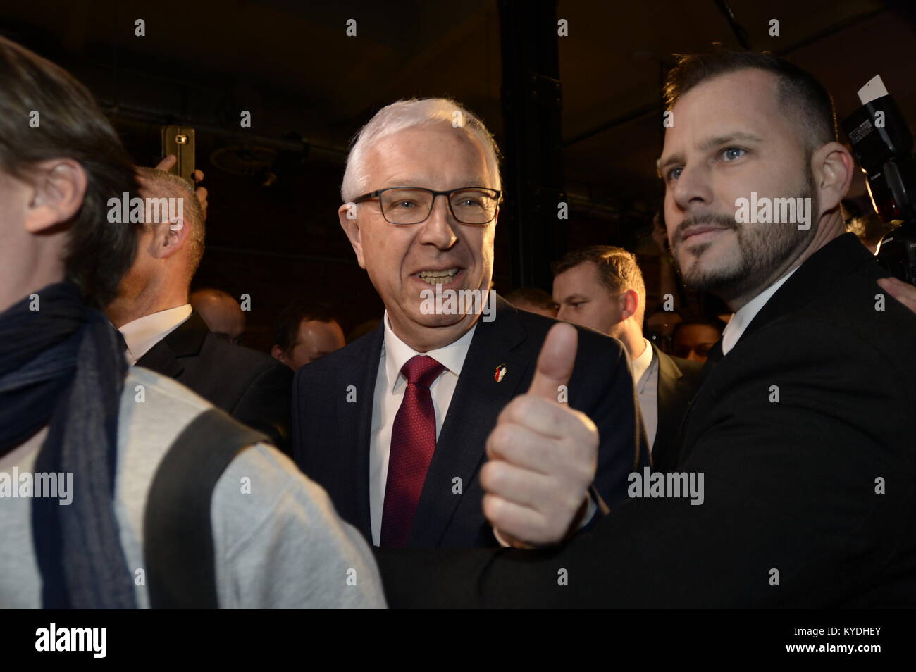 Jiri Drahos, presidential candidate, gestures after the first round of ...