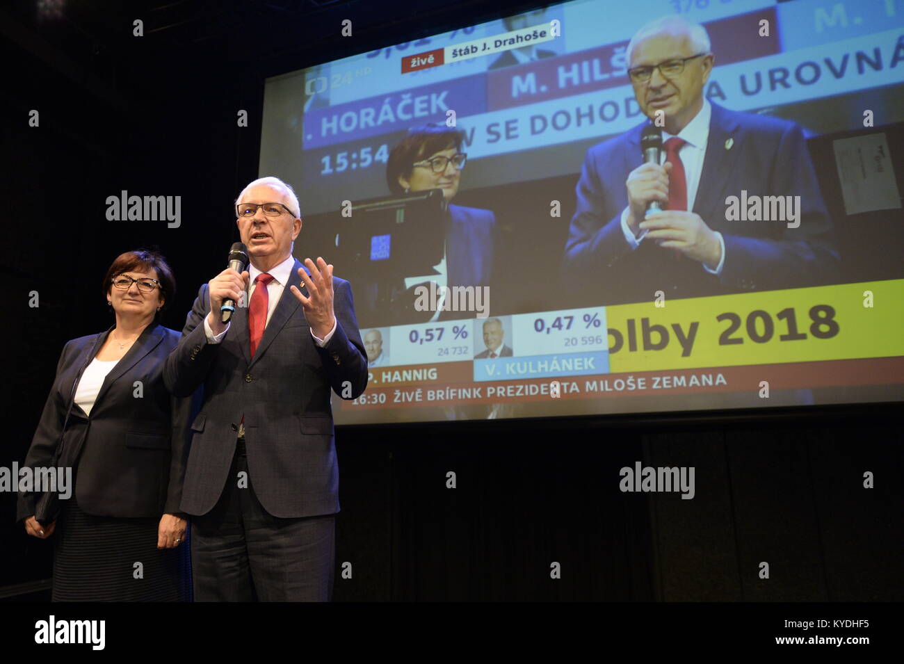Jiri Drahos, presidential candidate, and his wife Eva Drahosova are ...