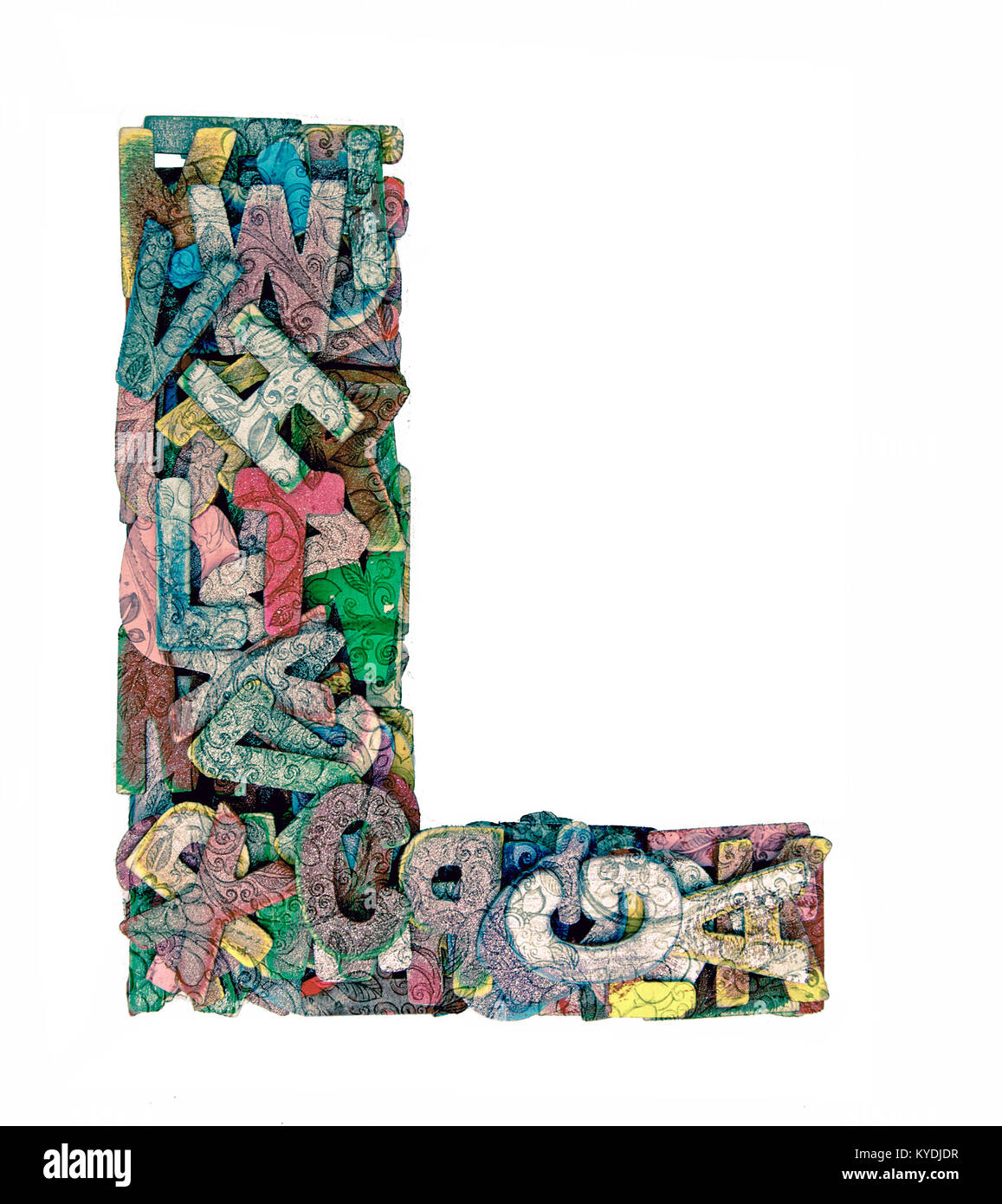 lots of small wooden letters to make up the letter L Stock Photo - Alamy