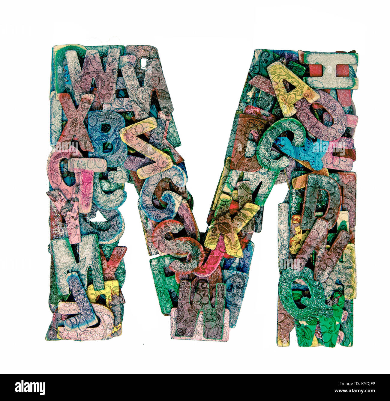 Pattern floral letter m hi-res stock photography and images - Alamy
