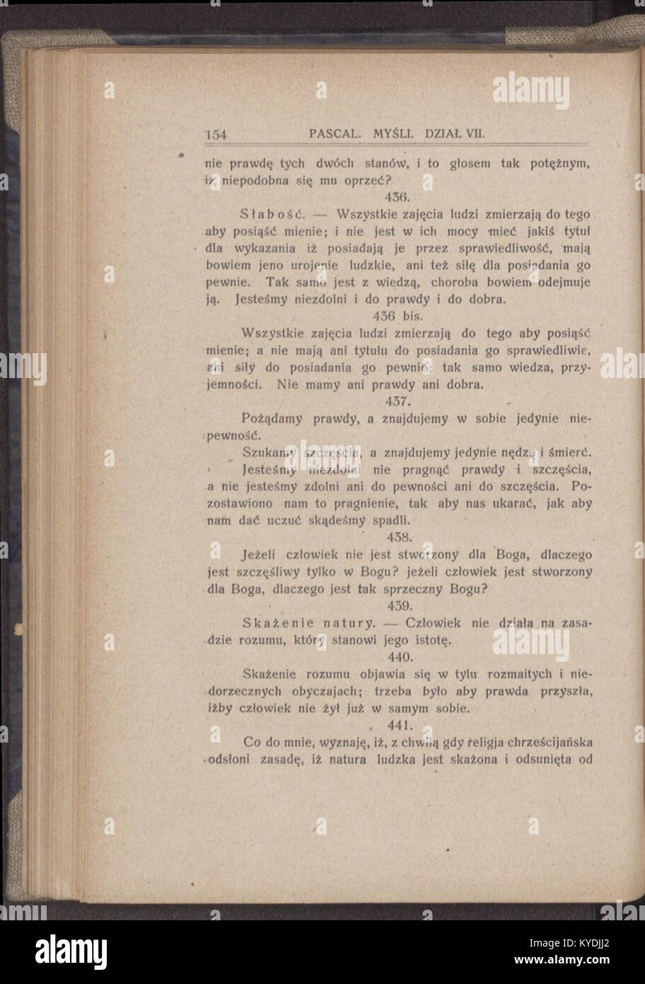 PL Blaise Pascal-Myśli 182 Stock Photo - Alamy