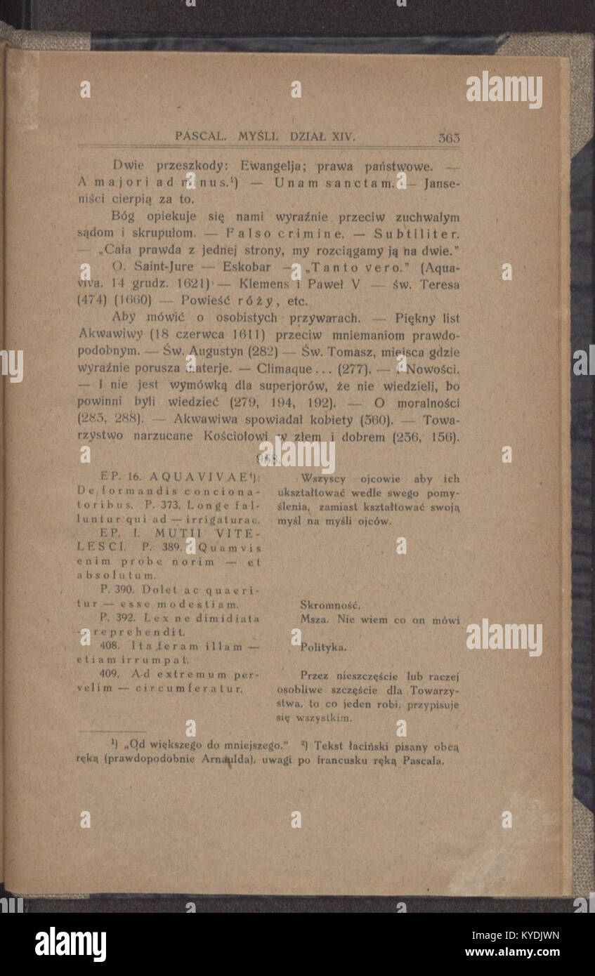 PL Blaise Pascal-Mysli 391 refers to a philosophical or mathematical ...