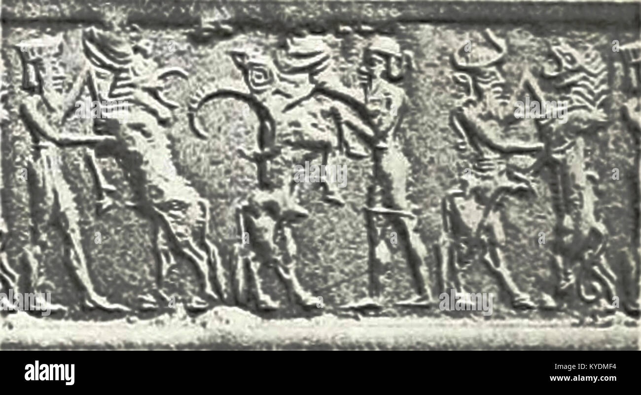 An archaeological plate depicting cylinder seals and oriental stamps ...