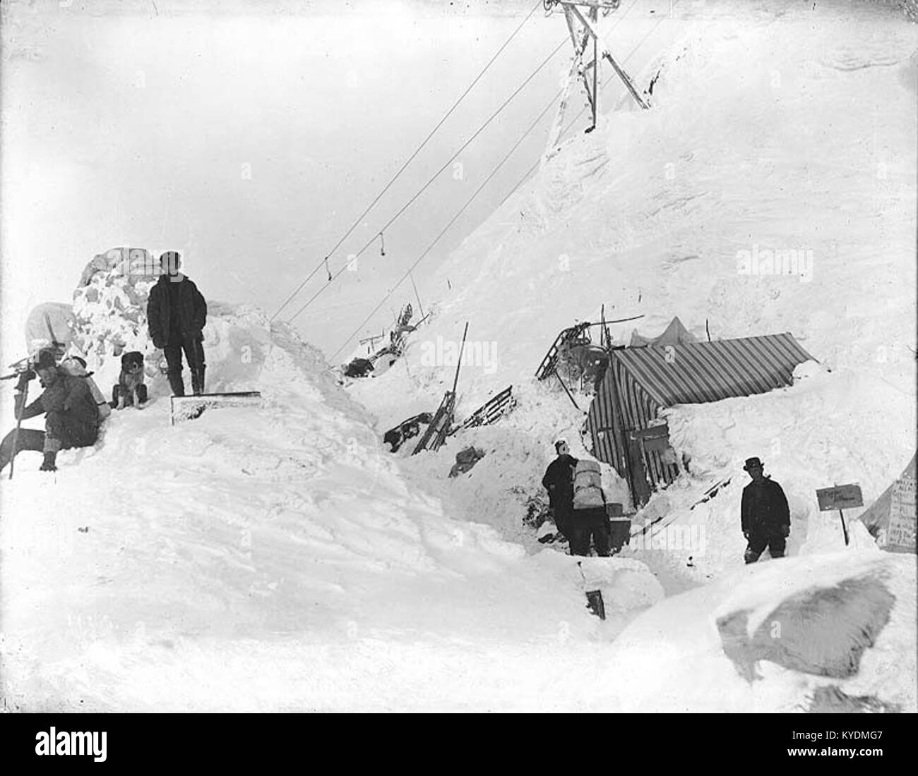 This image documents the aftermath of the April 3 1898 avalanche at ...