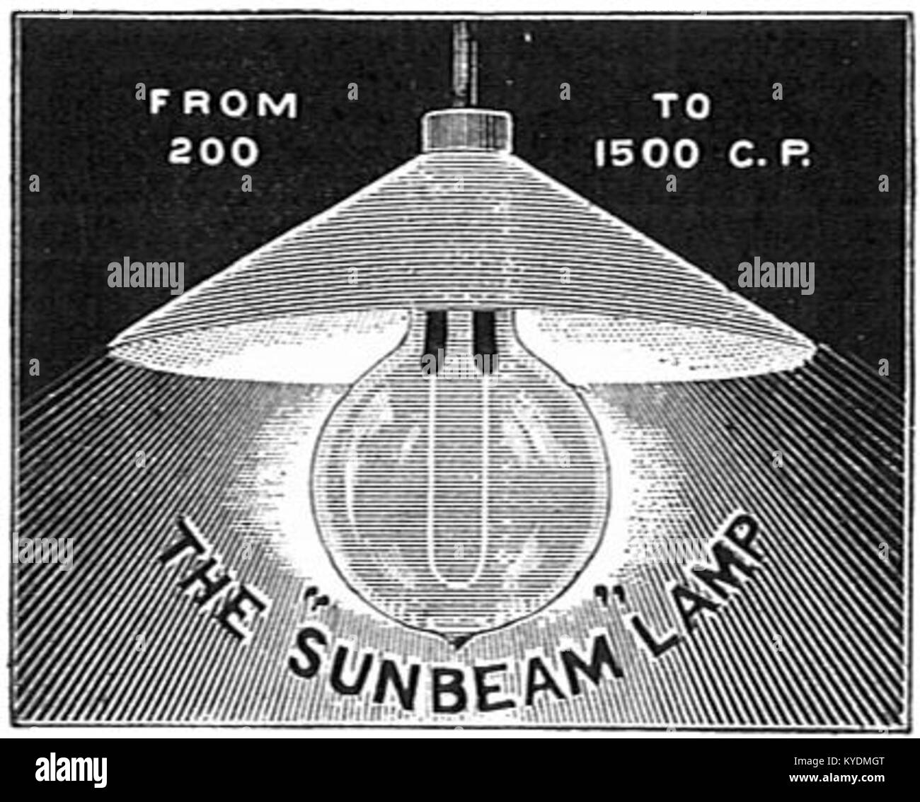 Sunbeam lamp, 1890 (Forty Years of Electrical Progress Stock Photo - Alamy
