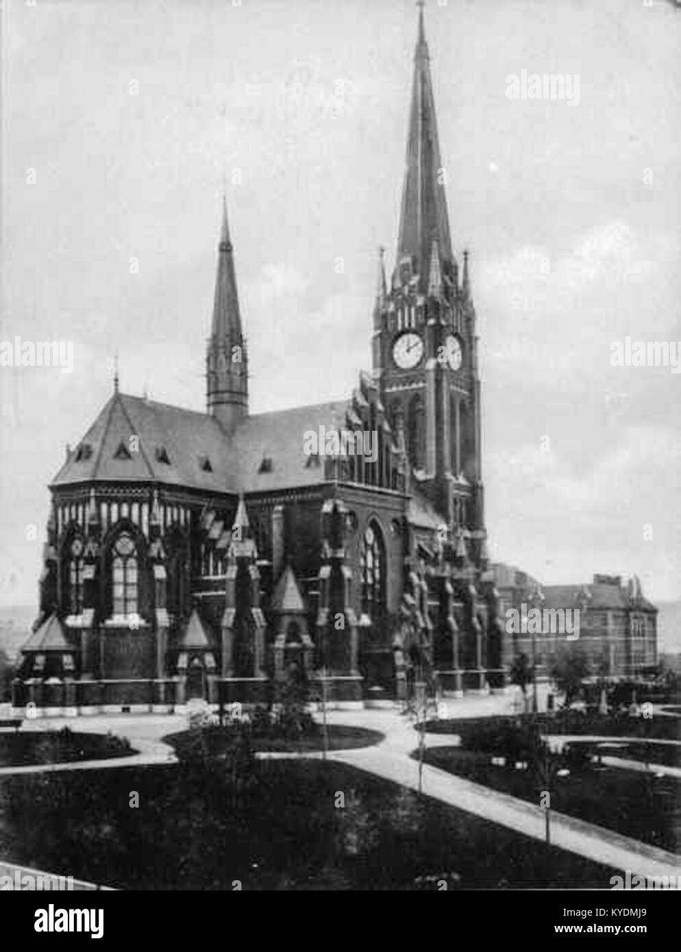 A photograph of Gustav Adolfs Church in Sundsvall, Sweden, capturing ...