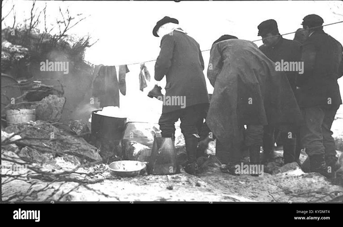 Survivors of the wrecked FARALLON in makeshift camp, Iliamna Bay ...