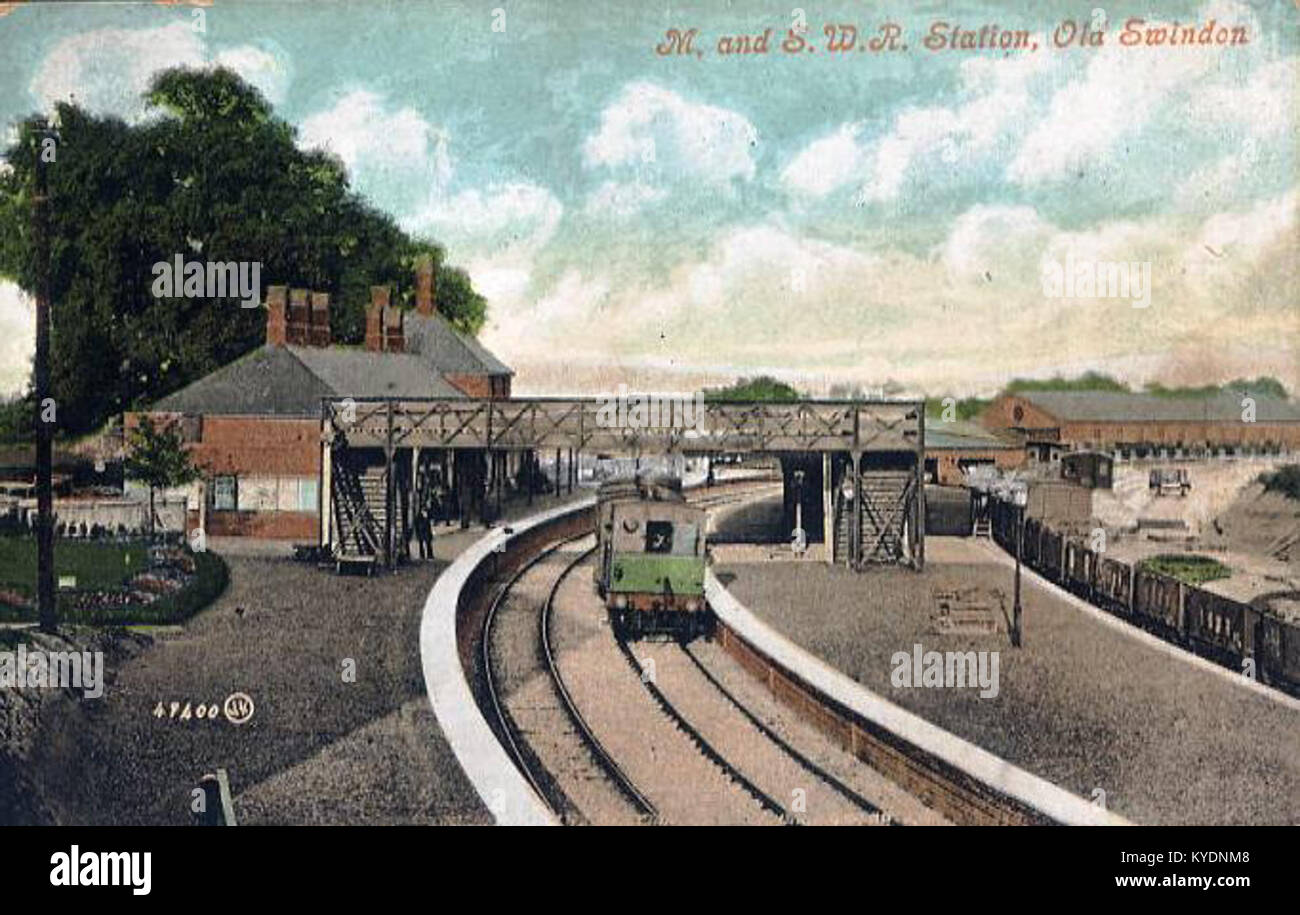 Historic photograph of Swindon railway station in England, documenting ...