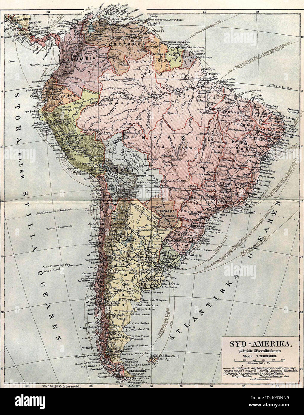South america political map hi-res stock photography and images - Alamy