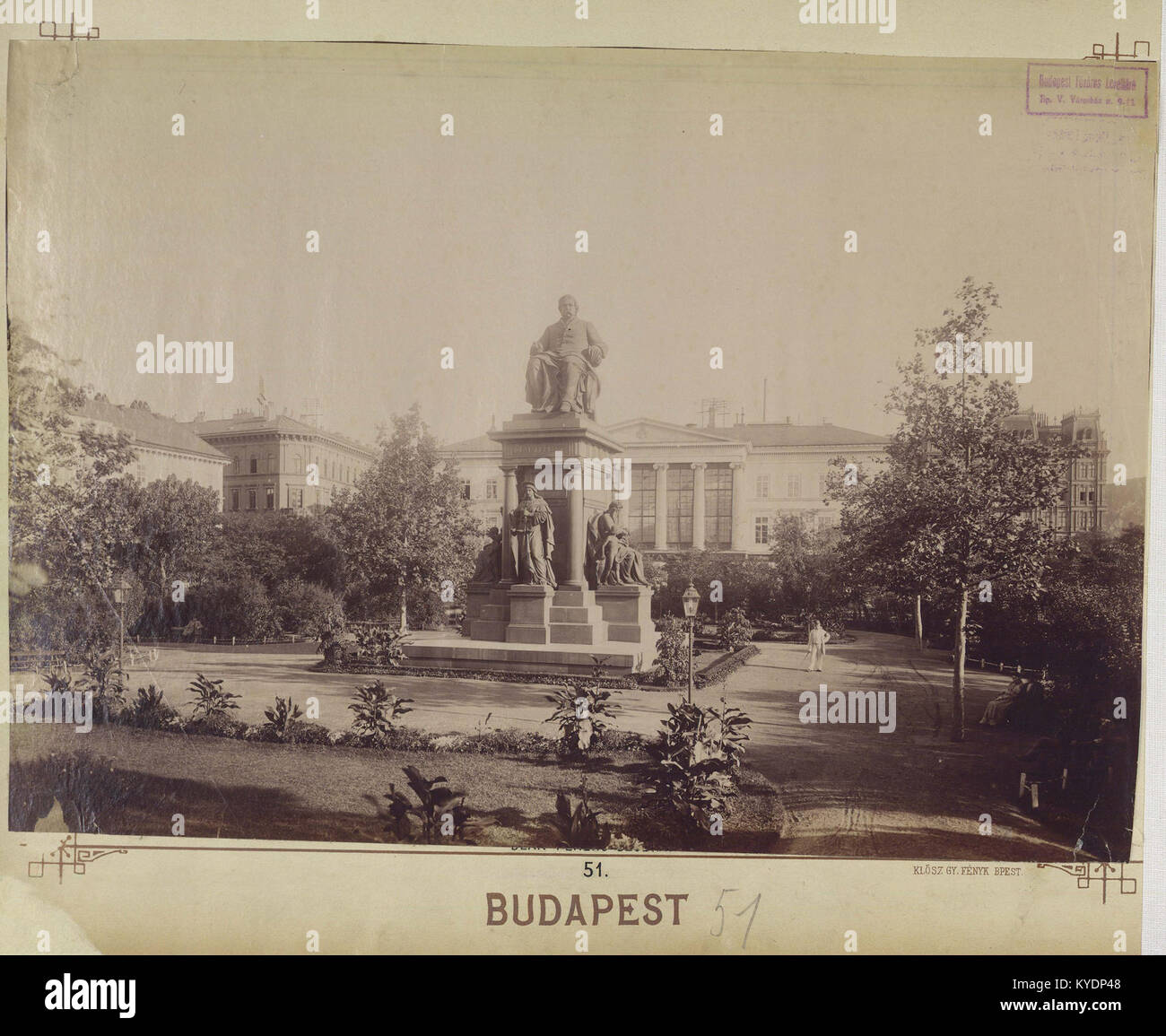 Statue of Deák Ferenc at Széchenyi István Square in Budapest, created ...