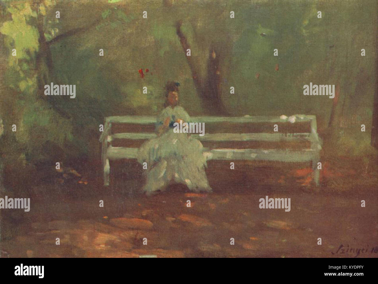 A sketch by Hungarian artist Pál Szinyei Merse, titled 'On a Garden ...