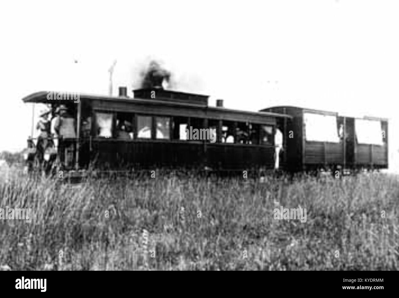 A photograph from 1912 depicting a train on the VVJ railway in Sweden, showcasing early 20th ...