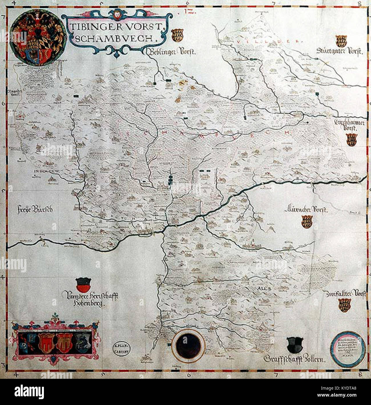 This historical map, 'Forstkartenwerk von Georg Gadner,' created around ...