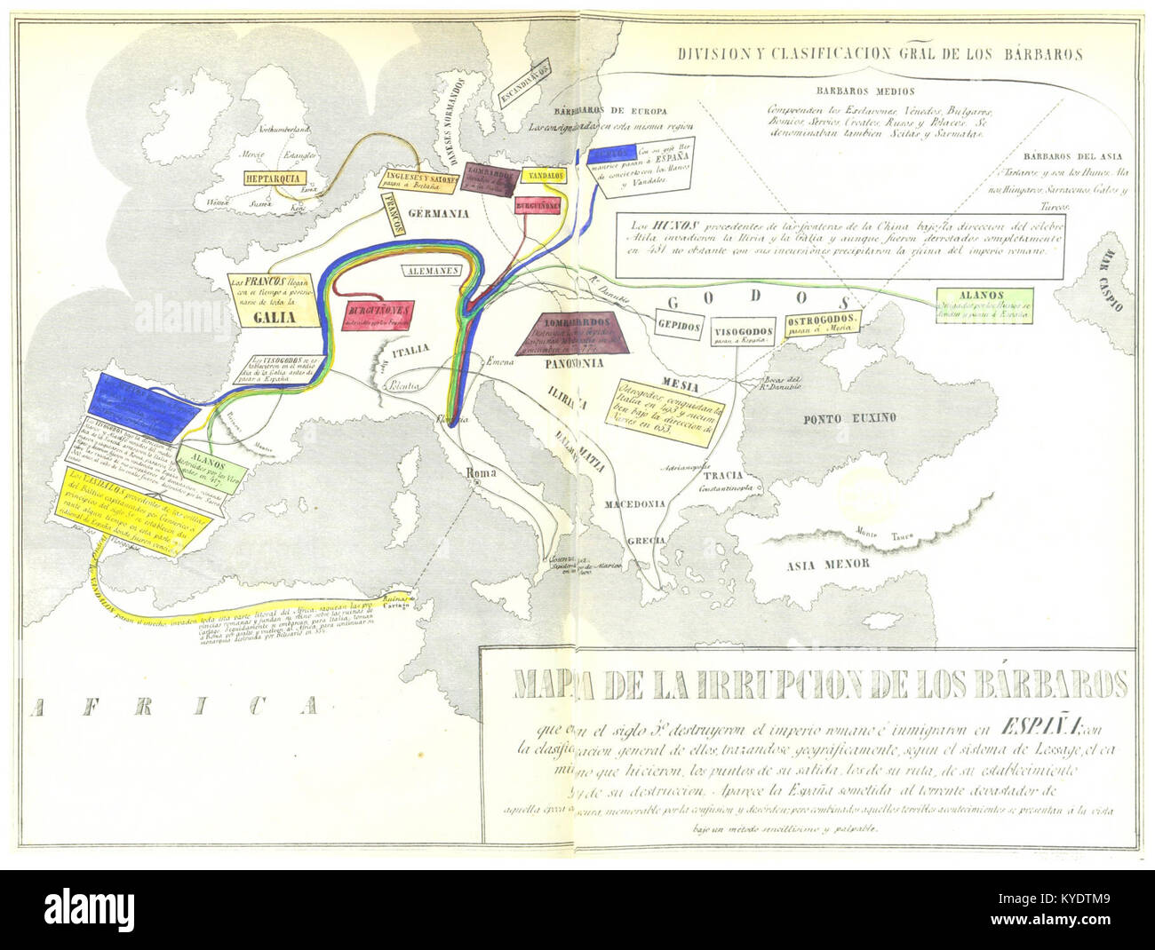 This map from 1857, titled 'Mapa de la Irrupción de los Bárbaros ...