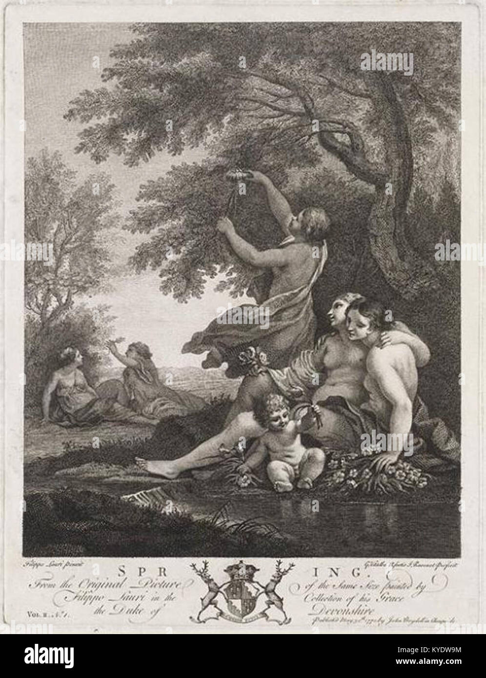 This engraving by Filippo Lauri showcases Baroque themes with intricate ...