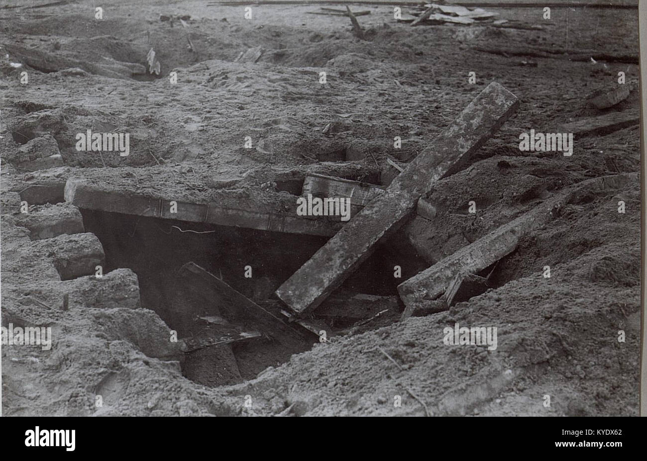 A photograph showing the results of an additional explosive test from a ...