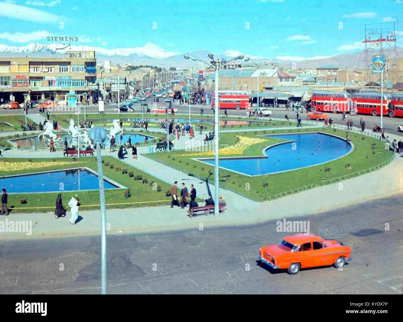 A photograph of Imam Hossein Square, formerly known as Fawzia Square ...
