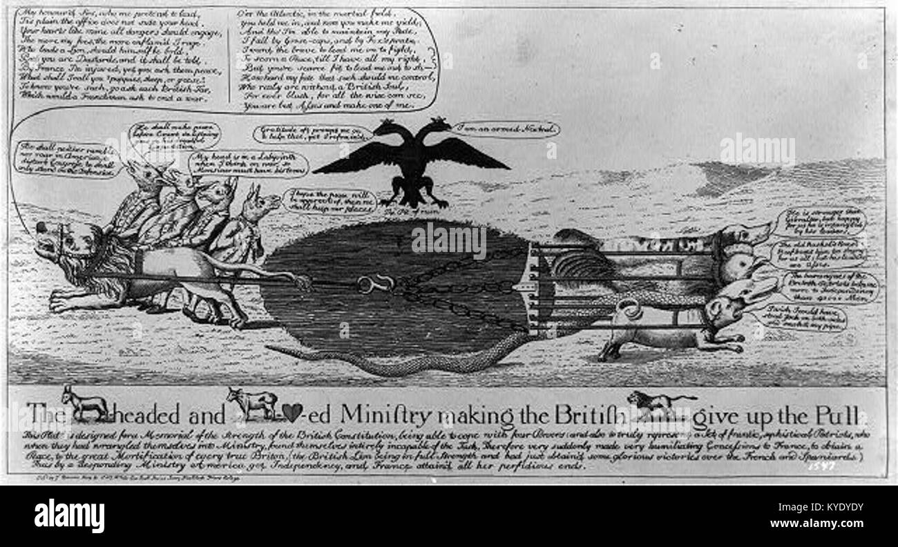 A political cartoon symbolizing the dynamics between the British Empire ...
