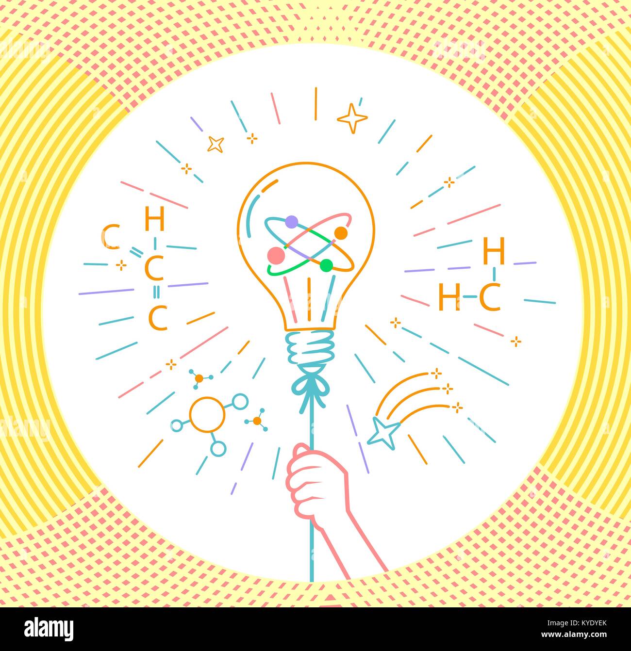 concept of children's creativity, experiments, inventions, in the form ...