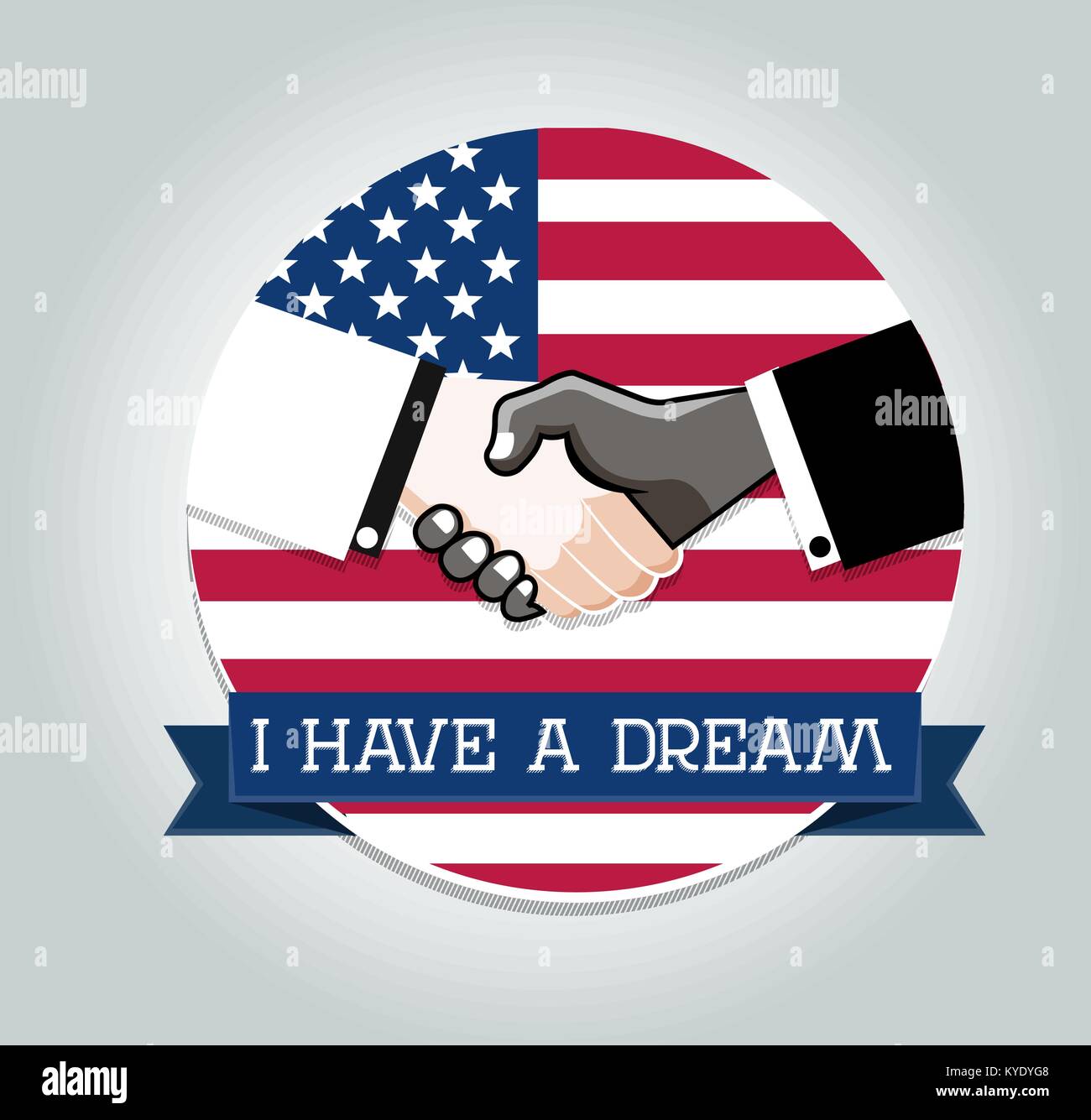 symbol handshake in honor of Martin Luther King day (MLK). illustration ...