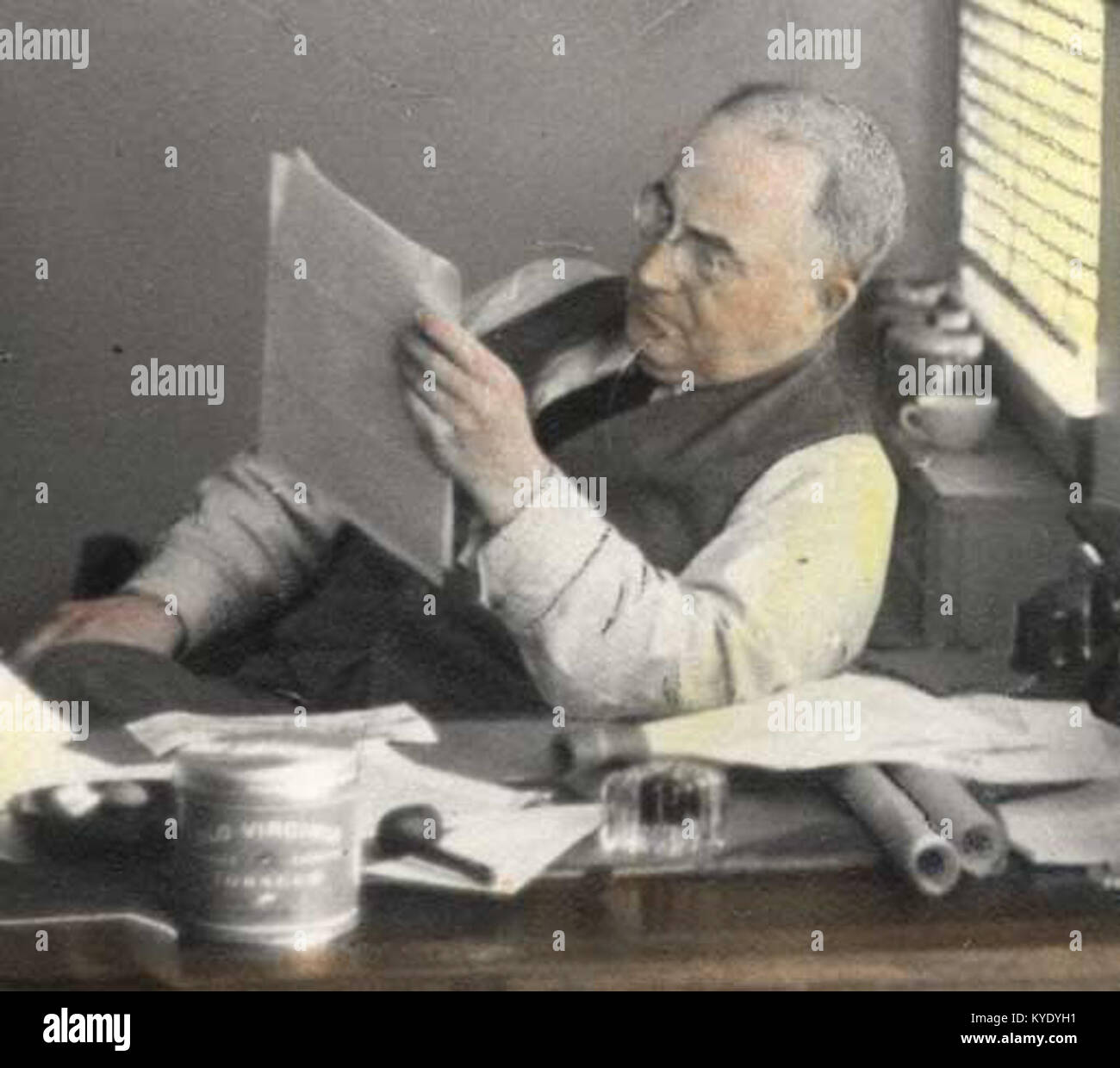 In the photograph “The Archivist at Work” (1941) historian J. S ...