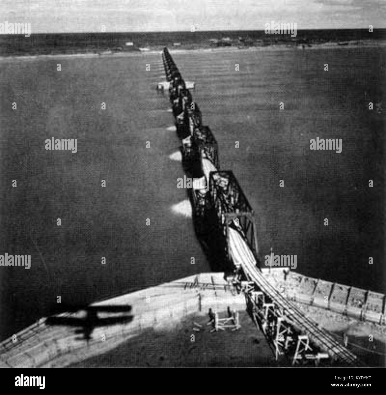 The bridge at the island, in Port Nelson, looking north, 1927 Stock ...